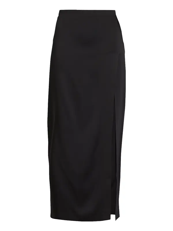 16Arlington Minerva Satin Midi Skirt - Black
