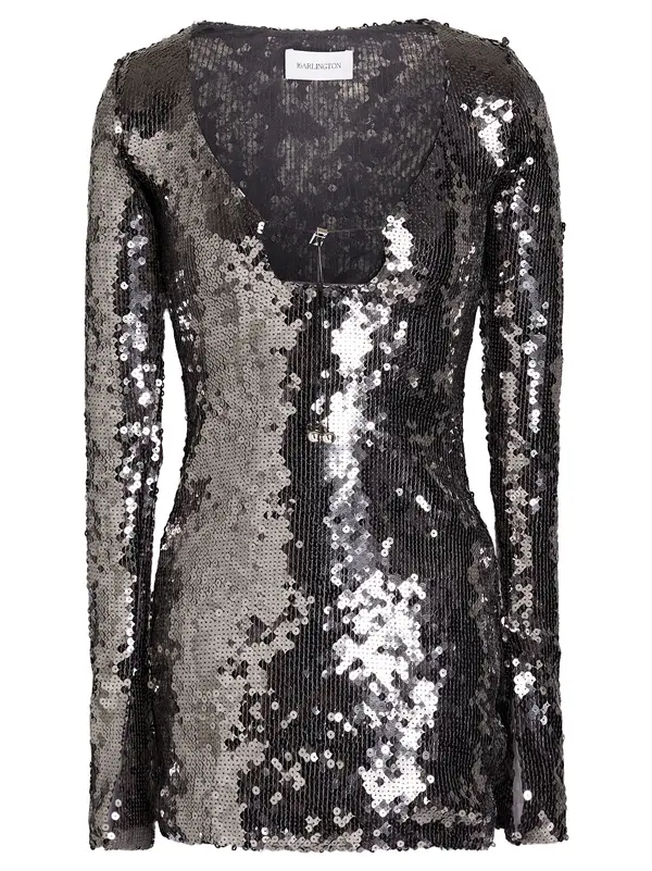 16Arlington Solaria Sequined Mini Dress - Gray