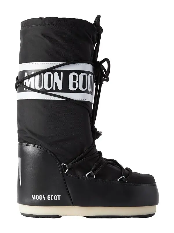Moon Boot Icon Shell And Faux Leather Snow Boots - Black