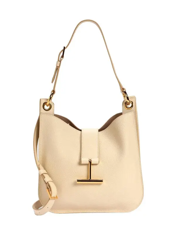 TOM FORD Small Tara Leather Top Handle Bag - Cream