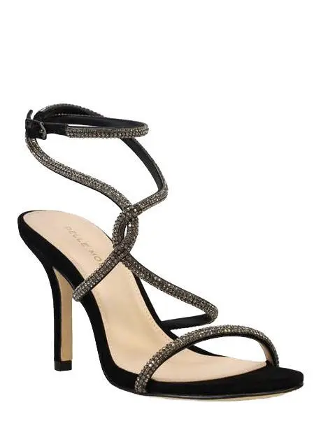 Pelle Moda Kaleah Crystal Strappy Sandal - Black