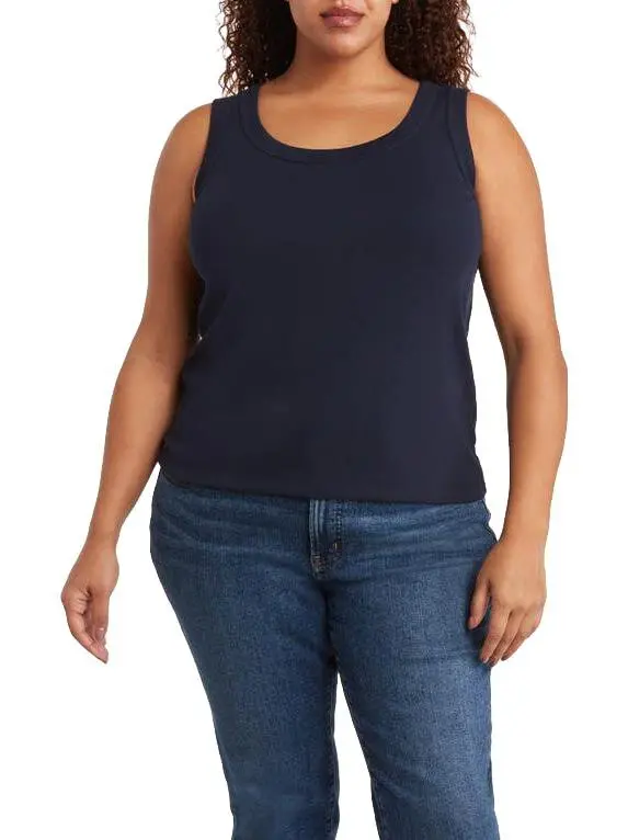 NIC+ZOE Perfect Rib Tank Top - Dark Indigo