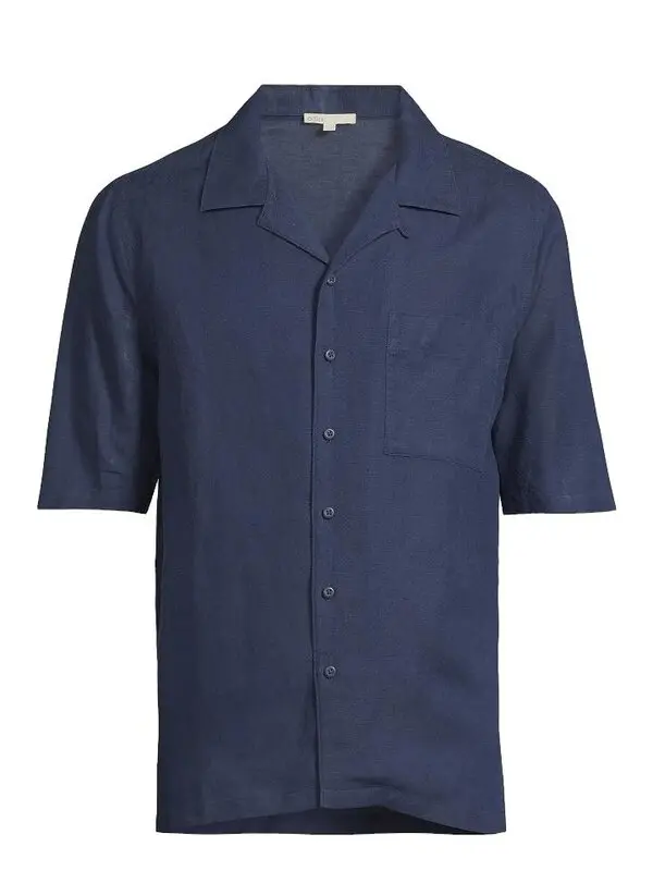 Onia Linen-blend Camp Shirt - Deep Navy