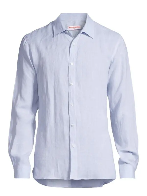Orlebar Brown Justin Linen Button-front Shirt - Hush