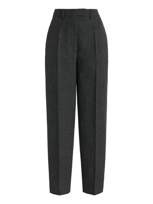 Prada Tapered Wool Trousers - Grey