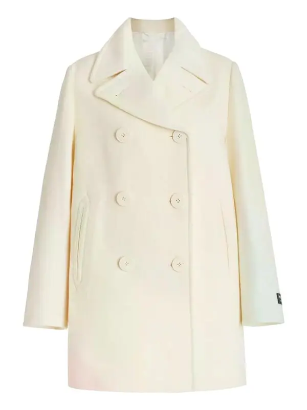Prada Double-breasted Wool Pea Coat - Ivory
