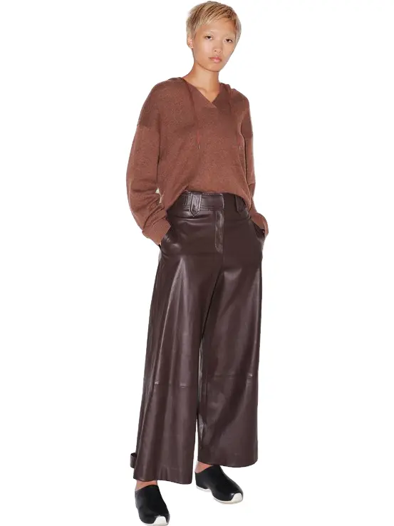Rosetta Getty Cropped Plonge Pant - Brown