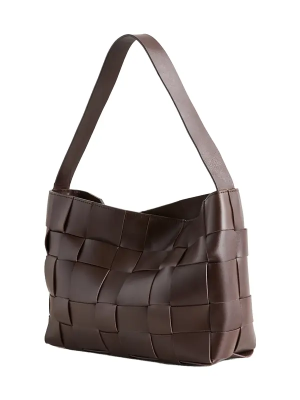 ST. AGNI Woven Mini Tote - Chocolate
