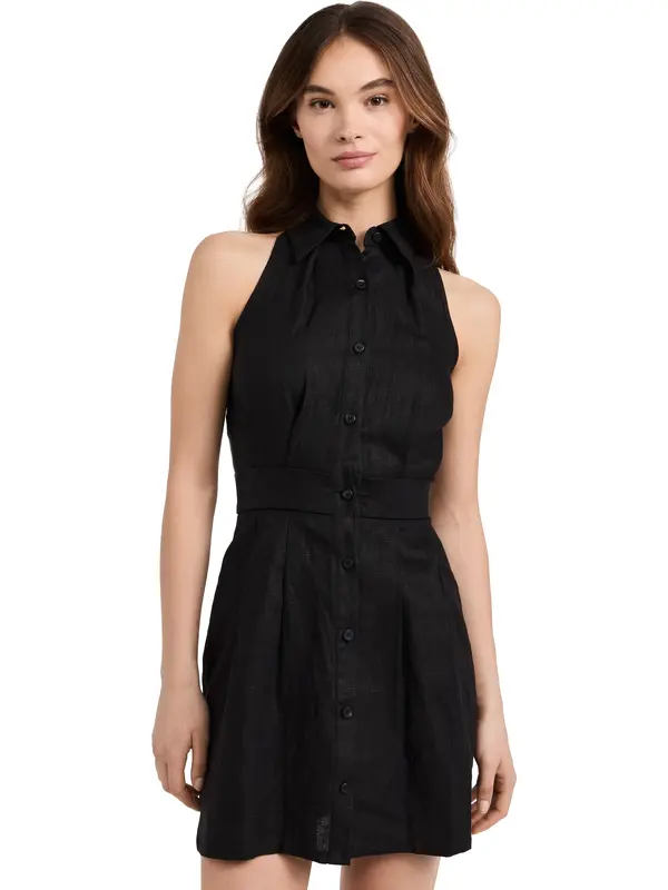 HEVRON Domino Mini Dress - Black
