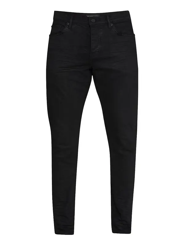 PURPLE BRAND P001 Coated Skinny Jeans - Black Resin