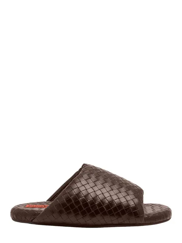 SIMONMILLER Bubble Vegan Woven Slide Sandals - Chocolate