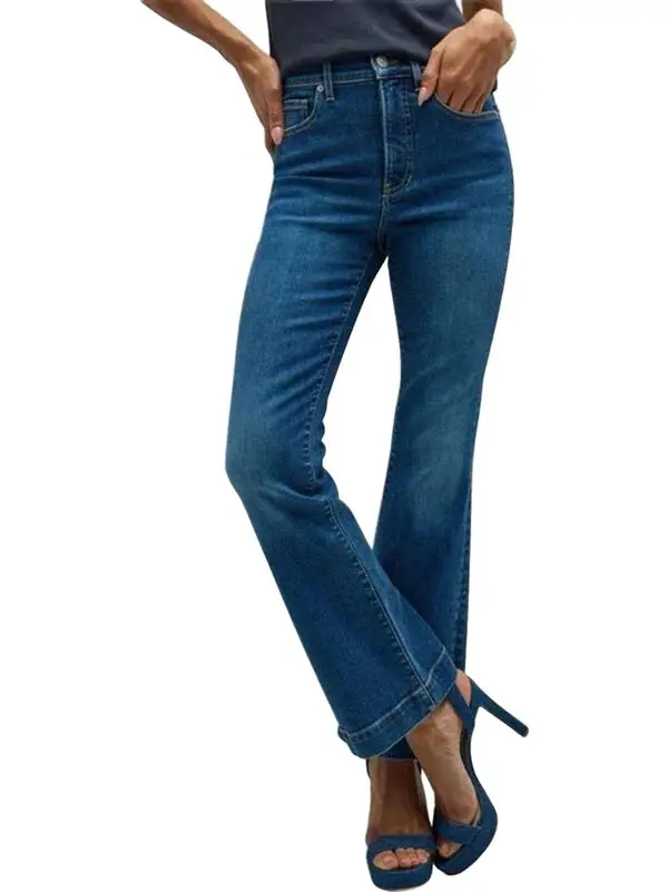 Veronica Beard Carson Ankle Flare Jeans - Dkblue