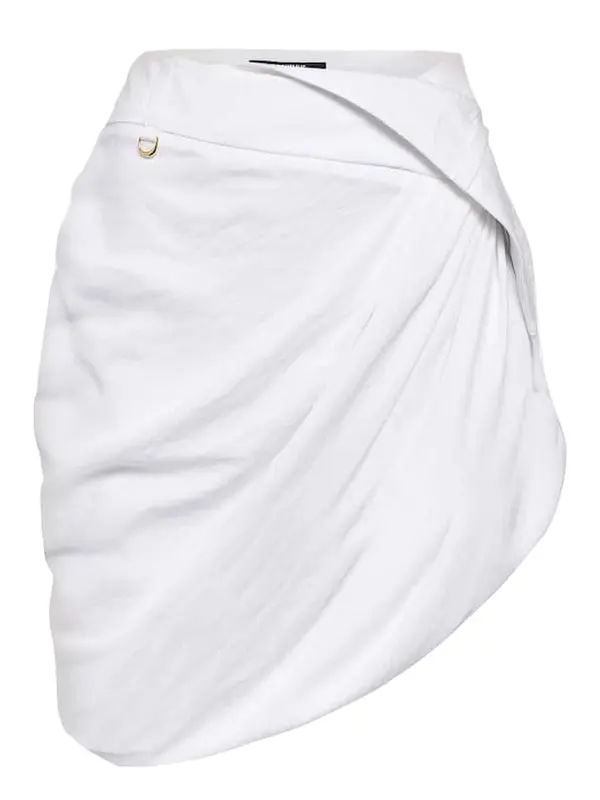 Jacquemus La Mini Jupe Saudade Draped Miniskirt - White