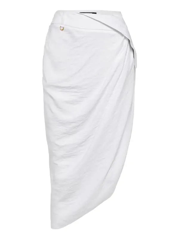 Jacquemus La Jupe Saudade Draped Skirt - White