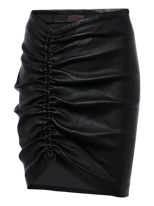 Stouls Mouna Leather Miniskirt - Black