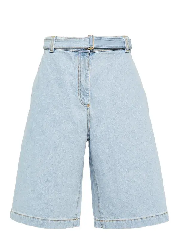 Etro Embroidered Denim Shorts - Blue