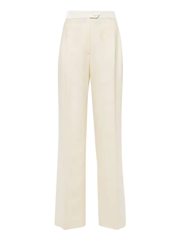 Etro Cotton And Wool Straight Pants - White