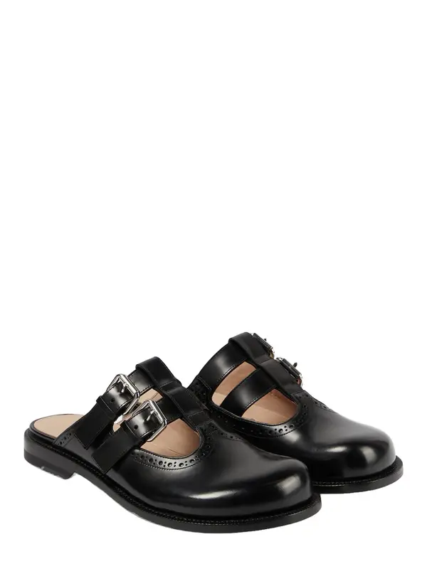Loewe Campo Leather Mules - Black