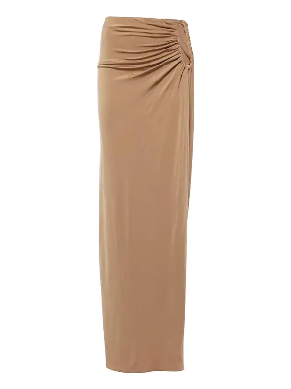 Magda Butrym Ruched Mid-rise Maxi Skirt - Brown
