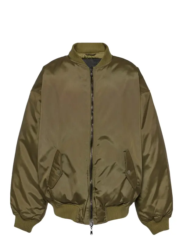 Wardrobe.NYC Reversible Down Bomber Jacket - Green