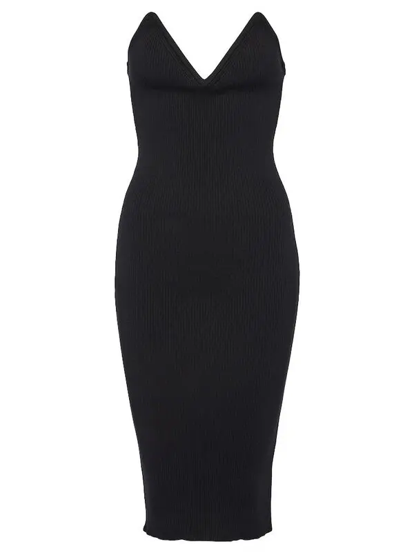 Coperni Bustier Knit Midi Dress - Black