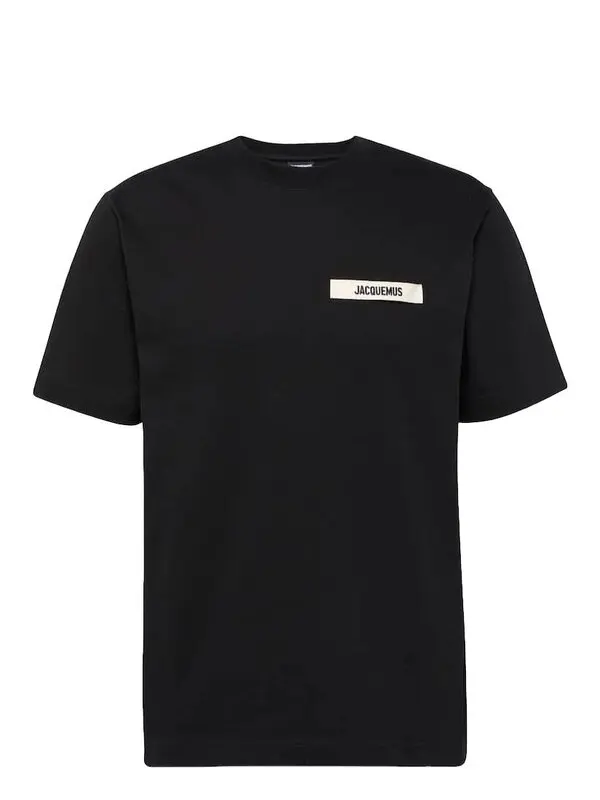 Jacquemus Le T-shirt Gros Grain Cotton T-shirt - Black