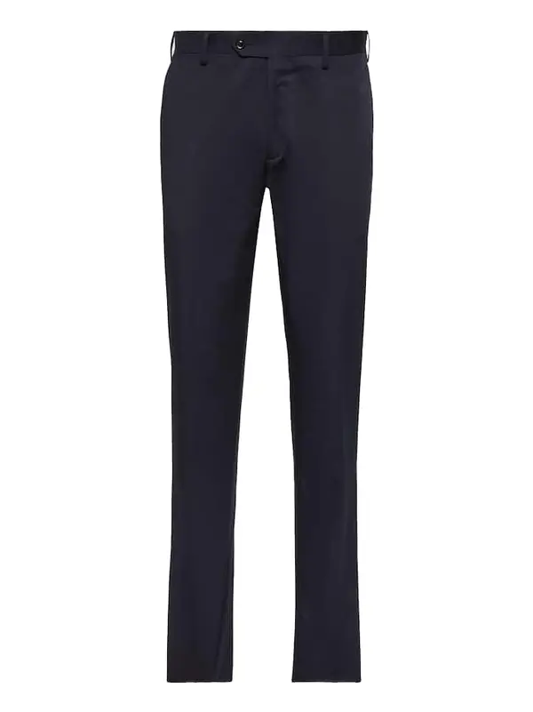 LARDINI Straight Cotton Trousers - Blue