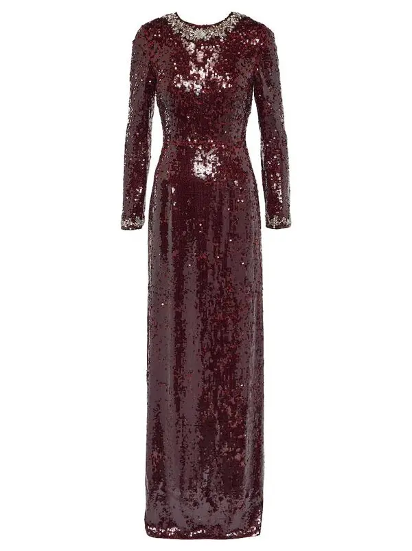 Erdem Yoanna Sequined Gown - Red
