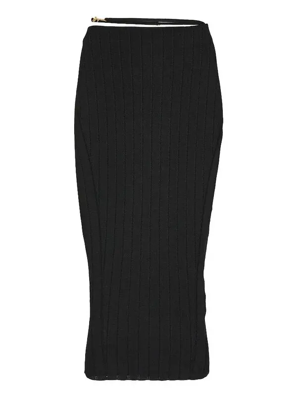 Jacquemus La Jupe Pralu Ribbed-knit Midi Skirt - Black