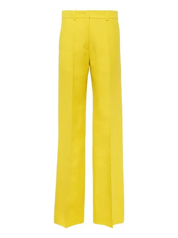 Valentino Garavani Crêpe Couture High-rise Straight Pants - Yellow