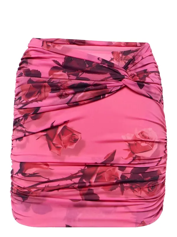 Blumarine Floral Ruched Miniskirt - Multicoloured