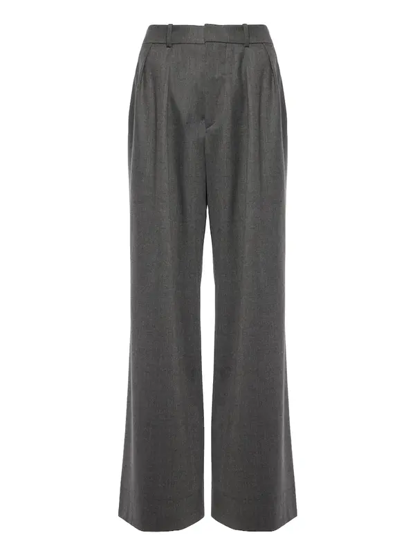 Wardrobe.NYC Low-rise Wide-leg Flannel Pants - Grey