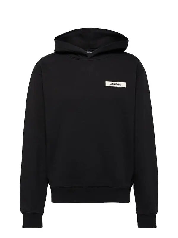 Jacquemus Le Hoodie Gros Grain Cotton Hoodie - Black