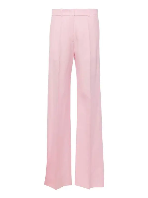 Valentino Garavani Wool And Silk Wide-leg Pants - Pink