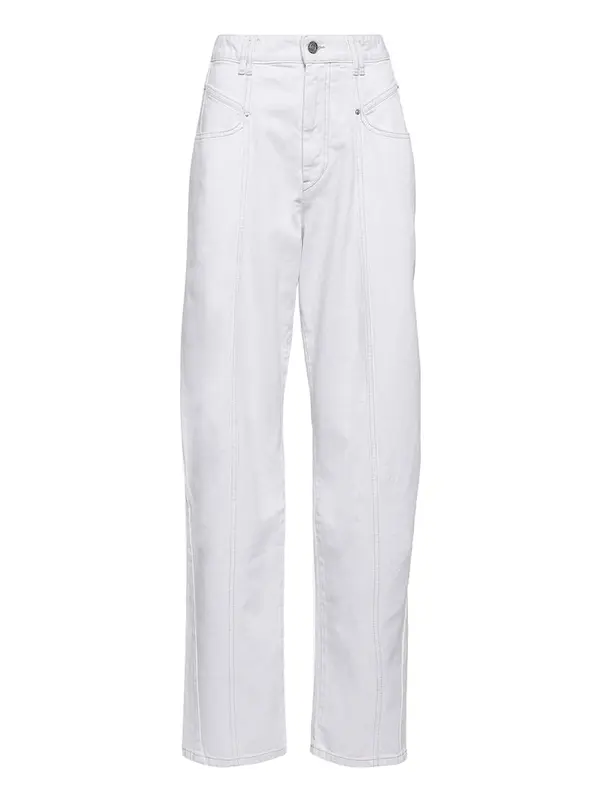 Isabel Marant Vetan High-rise Wide-leg Jeans - White