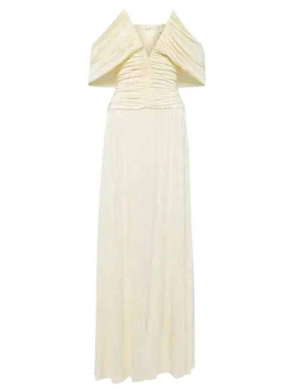 Magda Butrym Off-shoulder Maxi Dress - Neutrals