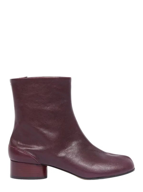MAISON MARGIELA Tabi 30mm Leather Ankle Boots - Red