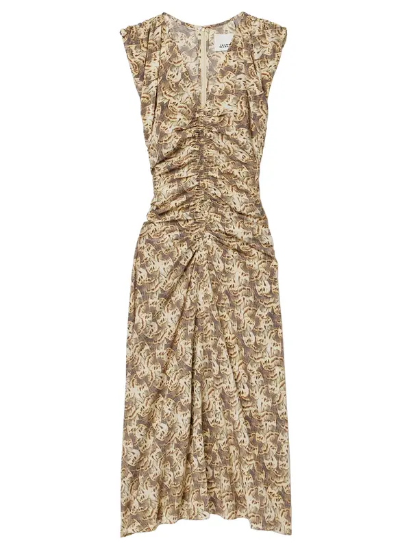 Isabel Marant Gilya Printed Silk Midi Dress - Green