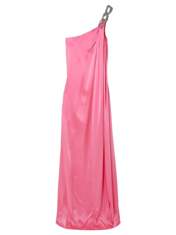 Stella McCartney Falabella One-shoulder Crystal-embellished Gown - Pink