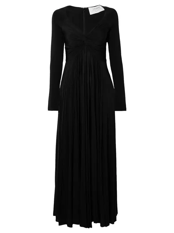 LA LIGNE Twist-front Pleated Maxi Dress - Black