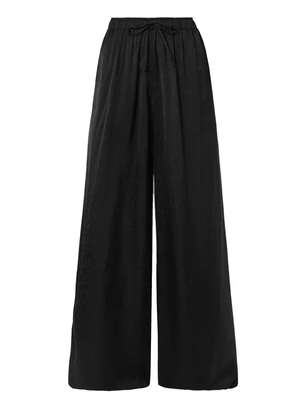 AZ FACTORY Lutz Huelle Satin-jacquard Wide-leg Pants - Black