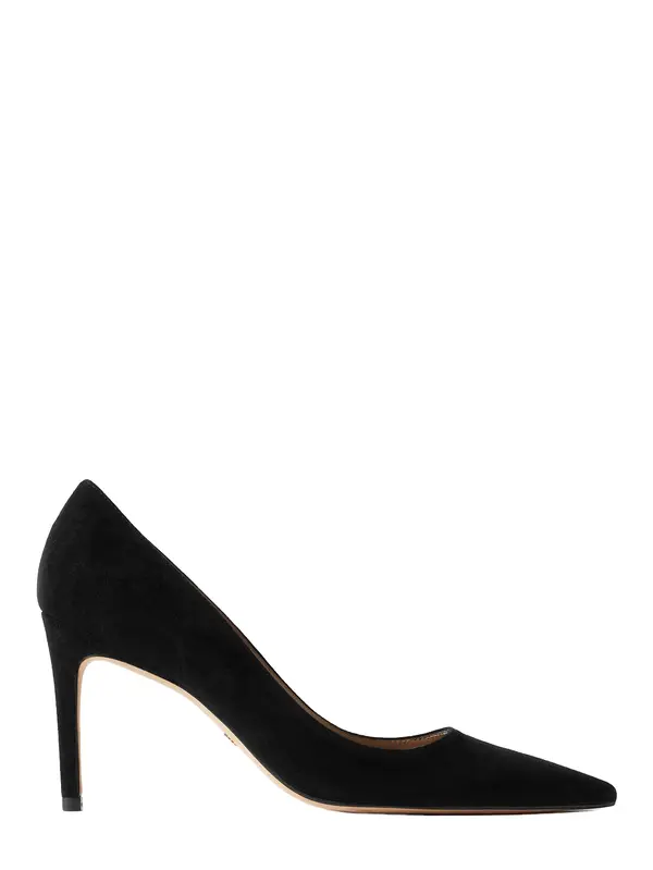 STUART WEITZMAN Suede Point-toe Pumps - Black