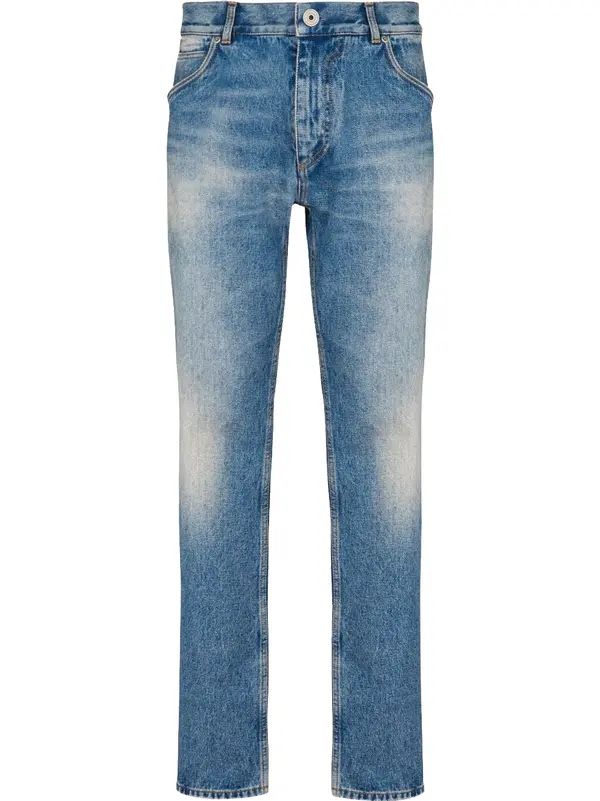 Balmain Mid-rise Straight-leg Jeans - Blue