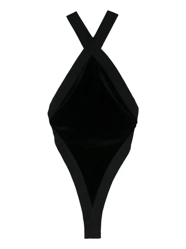 Saint Laurent Sleeveless Silk Bodysuit - Black