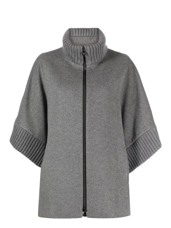 Cinzia Rocca Wide-sleeves Virgin Wool Jacket - Grey