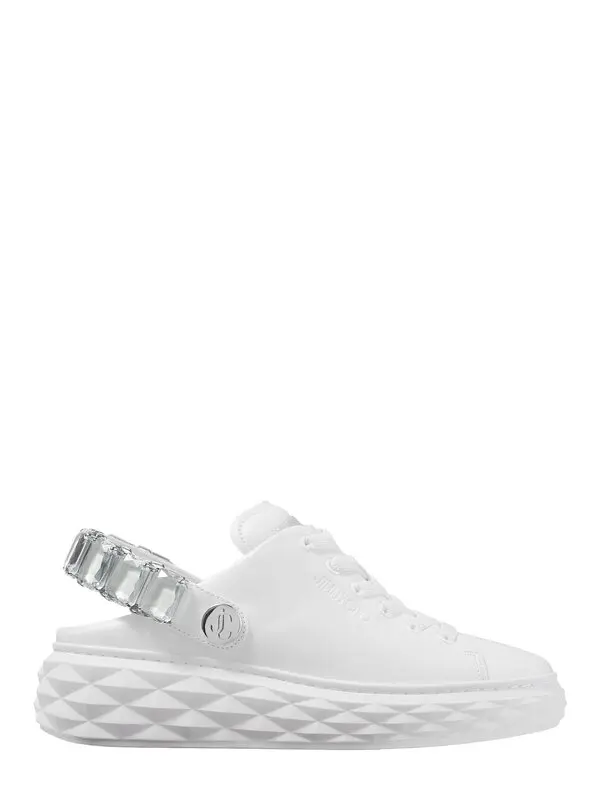 JIMMY CHOO Diamond Sling Slipper Trainers - White/crystal