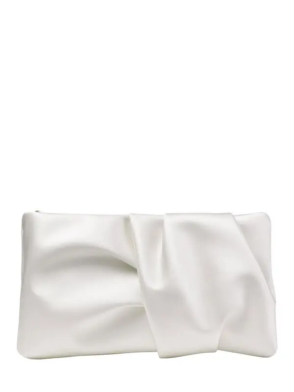 JIMMY CHOO Bonny Satin Clutch - Neutral