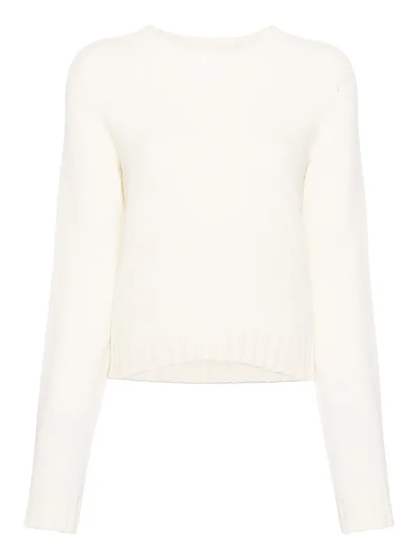 Palm Angels Curved-logo Wool-blend Jumper - Neutrals
