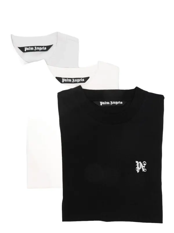 Palm Angels Monogram-embroidered T-shirt - White