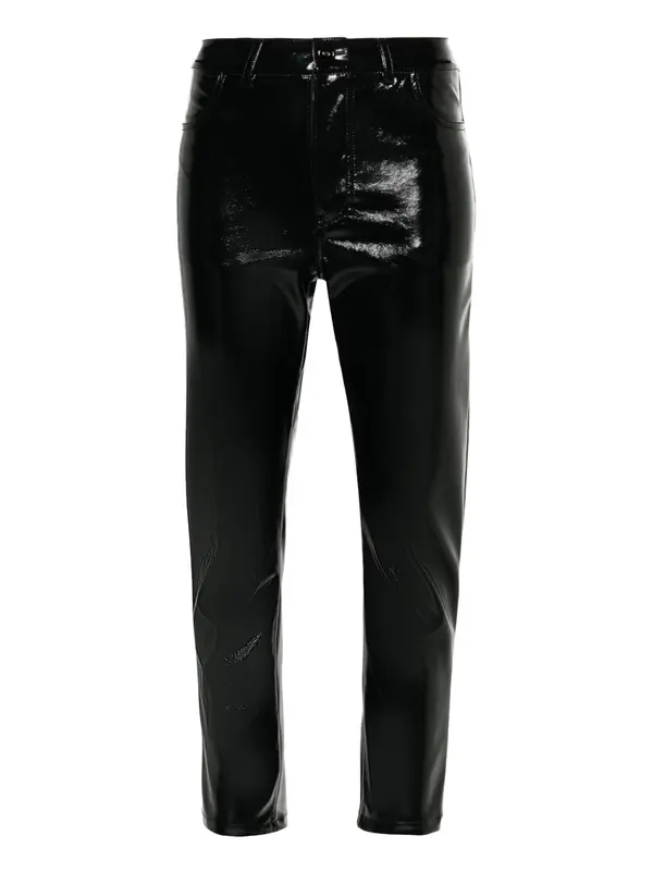 PARLOR Faux-leather Trousers - Black